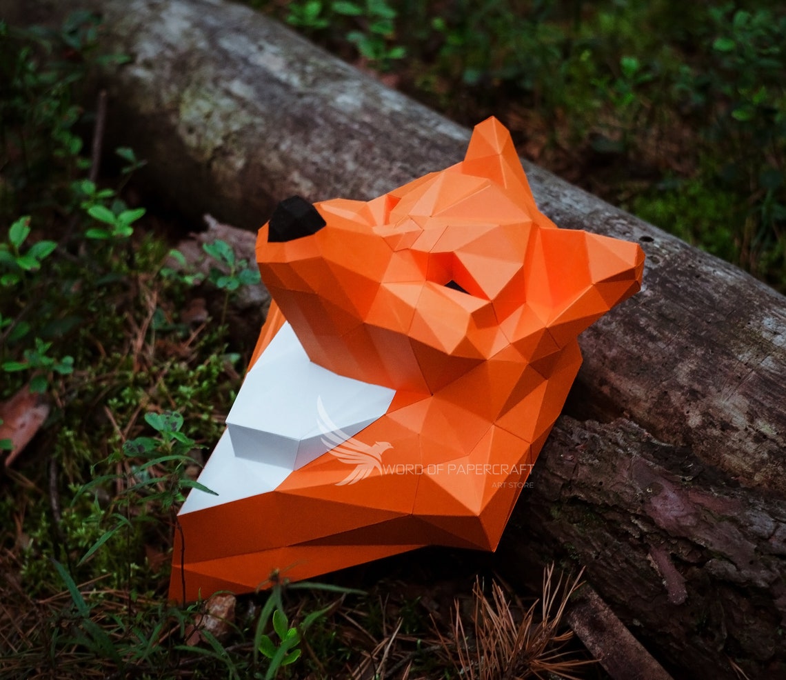 Papercraft Fox PDF Template Pepakura Fox Totem Low - Etsy