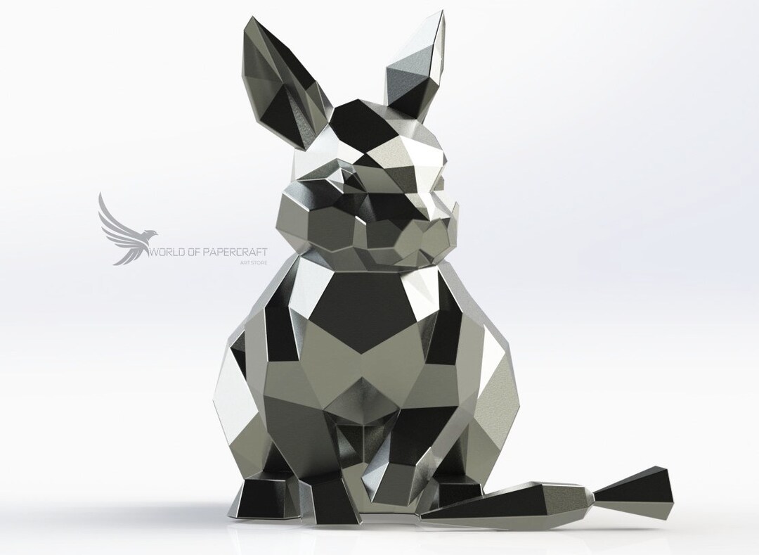 Metal Banny, Banny Low Poly, PDF DXF Template, Low Poly, Paper Banny, DIY, Gift Wall Decor for ...