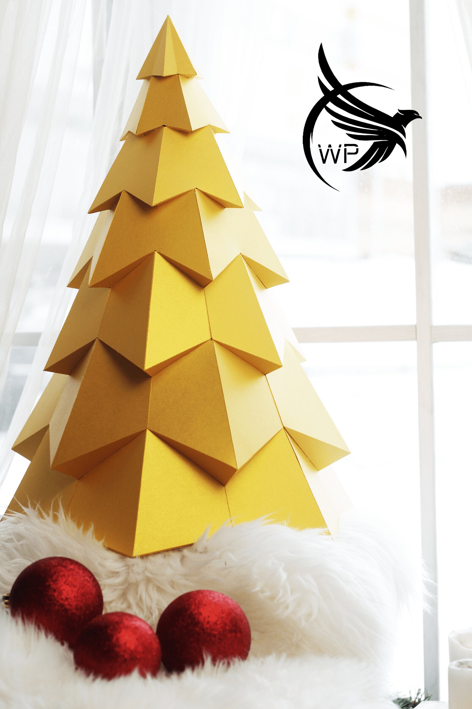 Low Poly Christmas Tree Papercraft: 3D Home Sculpture (PDF Template) - Etsy