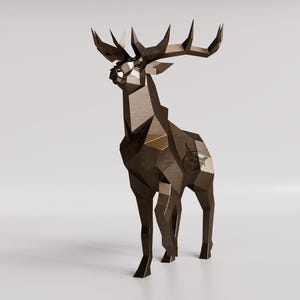Papercraft Deer in Steel Metal Deer Dxf Steel Metal Do It Yourself Deer ...