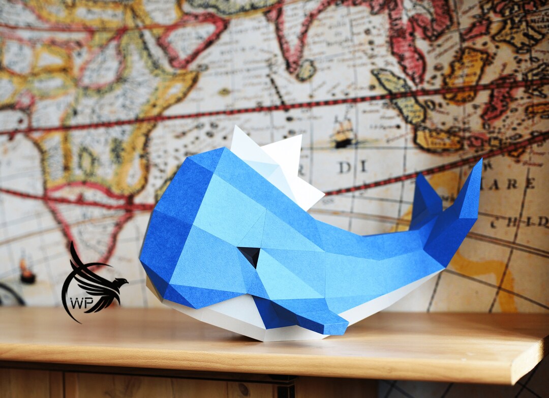 Whale Papercraft,low Poly Whale, Papercraf Whale, Dxf, Handmade, Animal ...