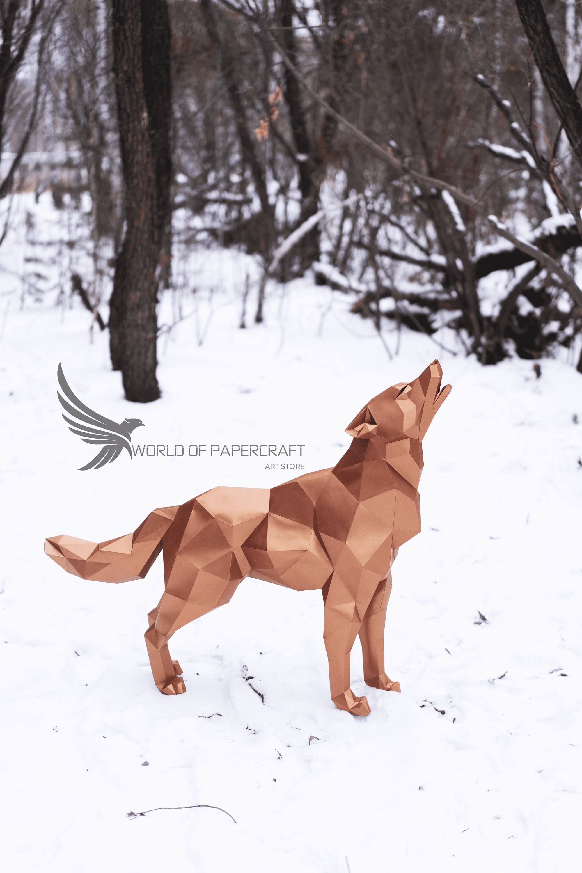 Wolf Wolf Low Poly PDF Template Low Poly Paper Wolf DIY | Etsy UK