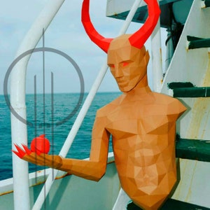 Papercraft Lucifer PDF Template Low Poly Devil Paper Sculpture DIY ...
