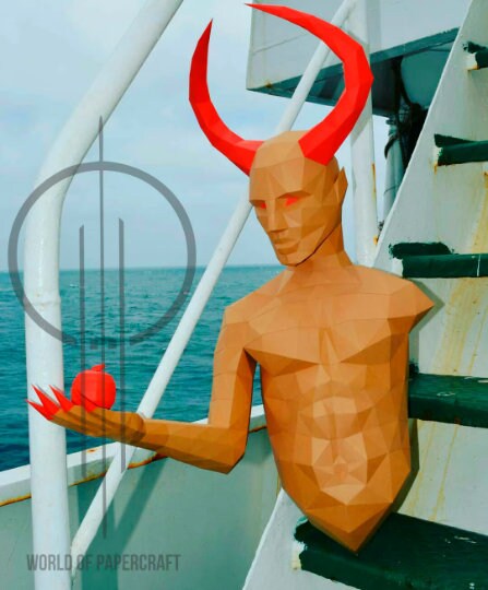 Papercraft Lucifer PDF Template Low Poly Devil Paper - Etsy
