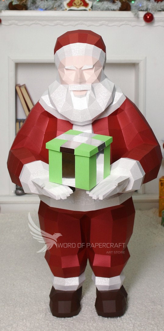 Papercraft Santa Claus Santa Claus Low Poly Santa Claus PDF - Etsy