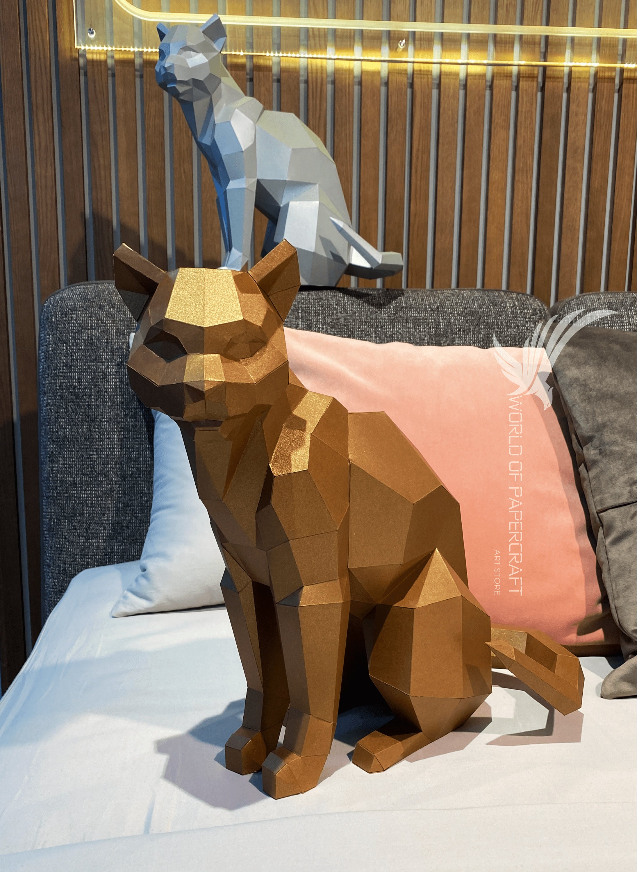Home & Living Cat low poly Kitty papercraft Baby room Papercraft PDF ...