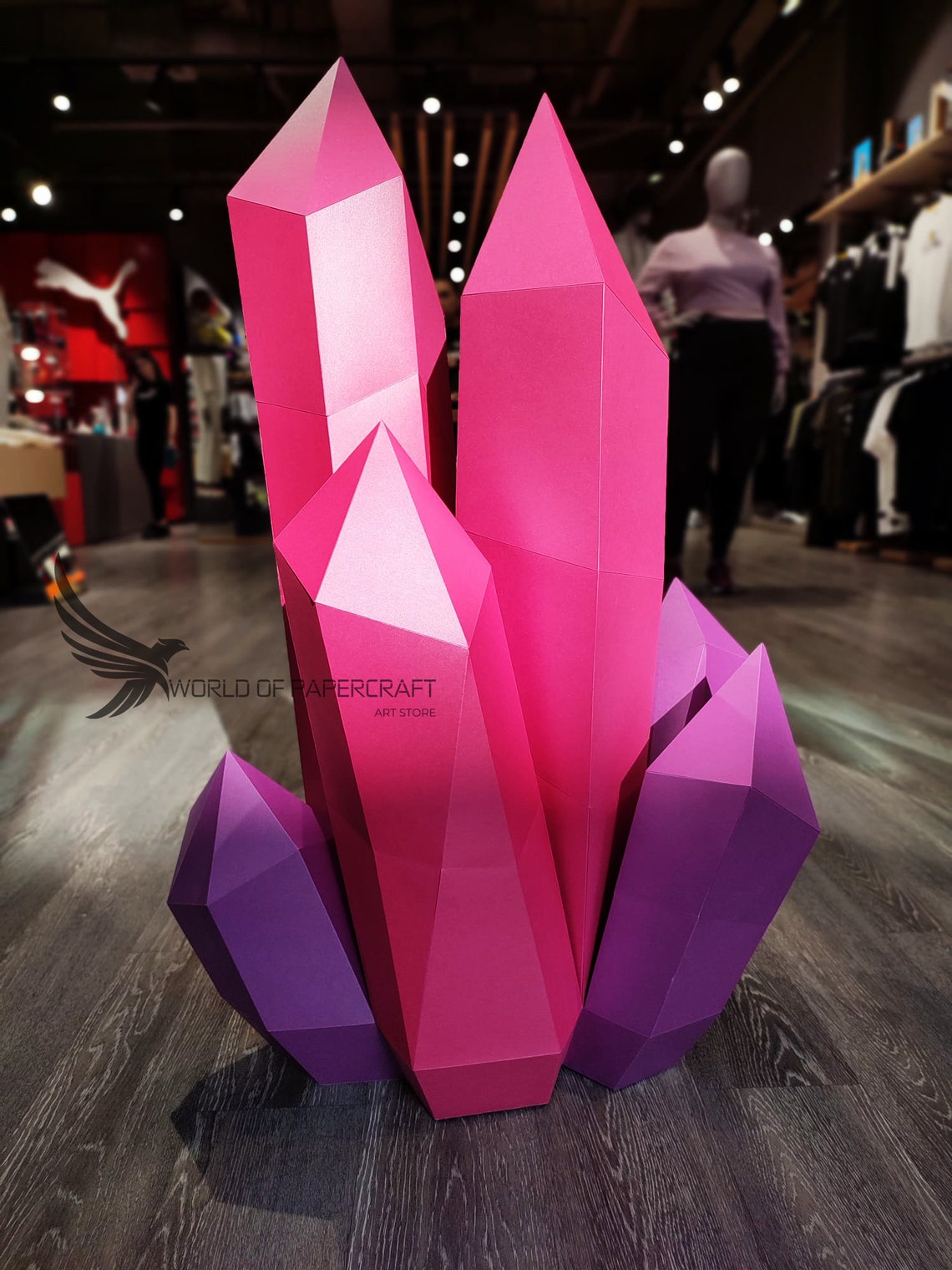 Crystals Papercraft Model Crystal Low Poly Crystal Sculpture - Etsy