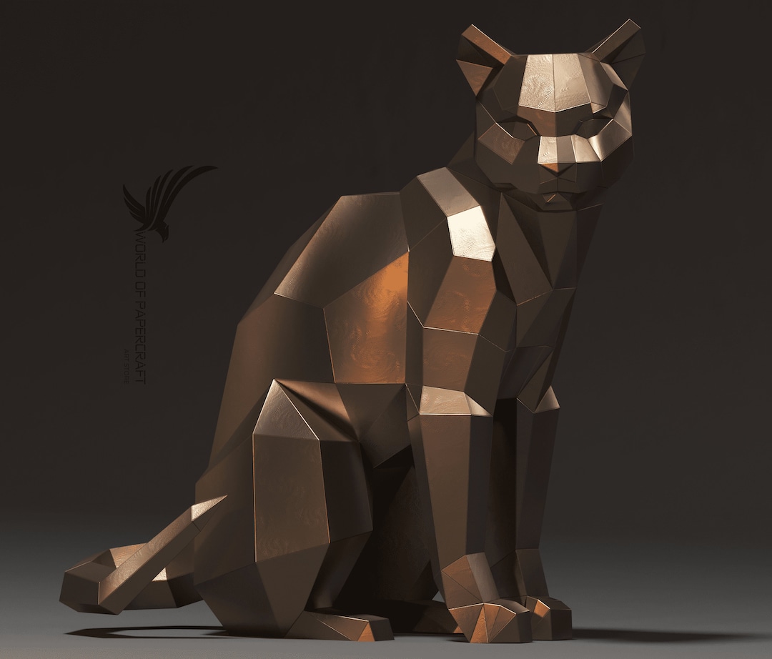 Cat in Metal.pattern Cat Metal Sculptures. PDF DXF 3D - Etsy