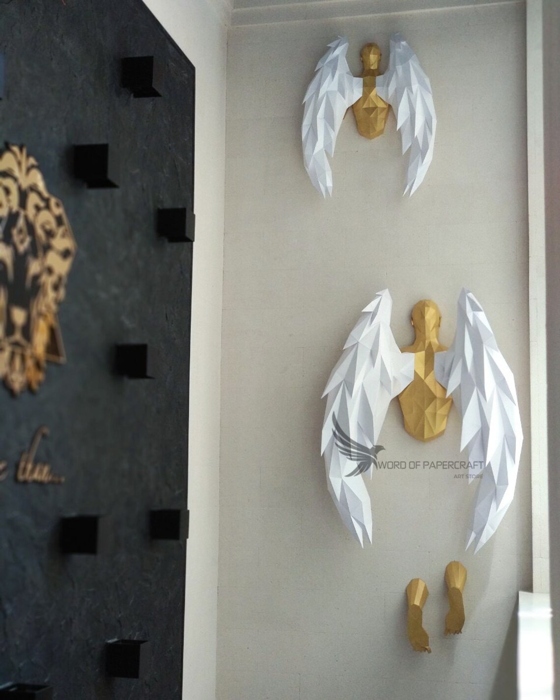 Papercraft Angel With Wings PDF Template Low Poly Paper - Etsy