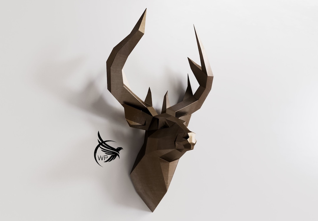 Metal Deer Sculpture: Low Poly Steel Animal DIY Template (PDF DXF) - Etsy