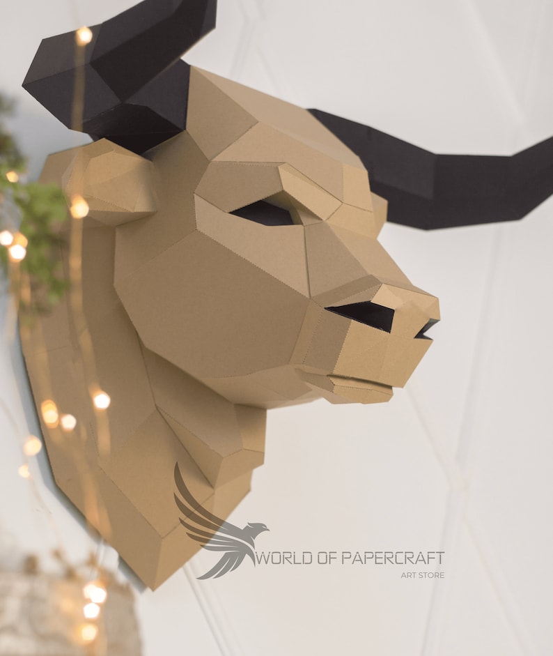 Papercraft Cow Bull 3D Paper Low Poly Sculpture Template | Etsy