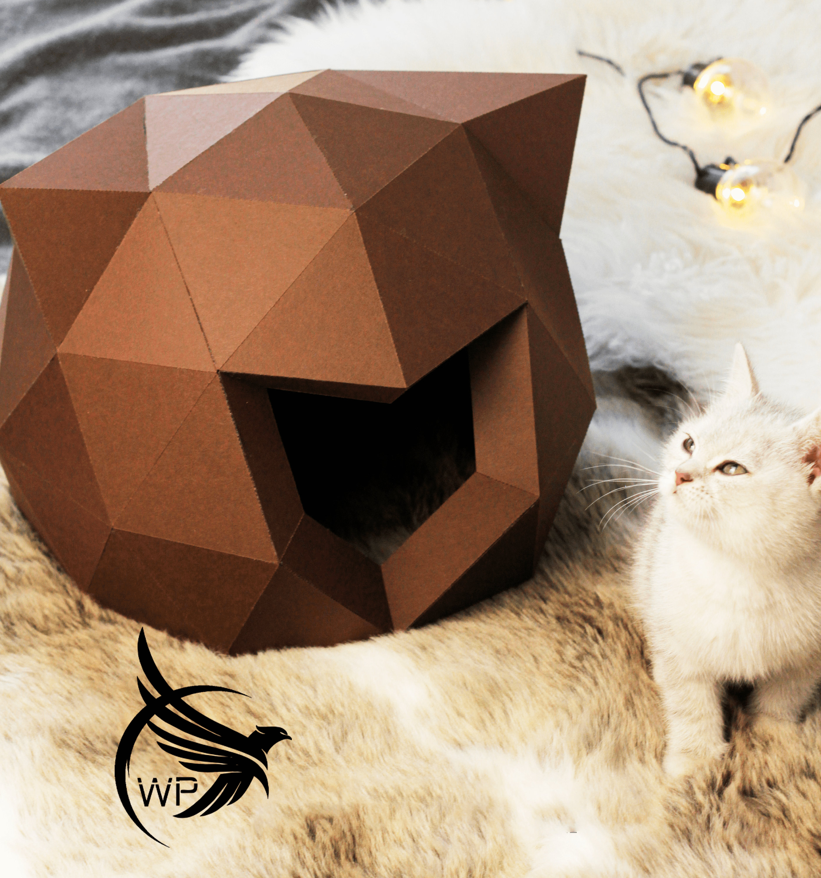 Low Poly Animal House Papercraft: 3D Paper Sculpture Template (PDF, SVG ...