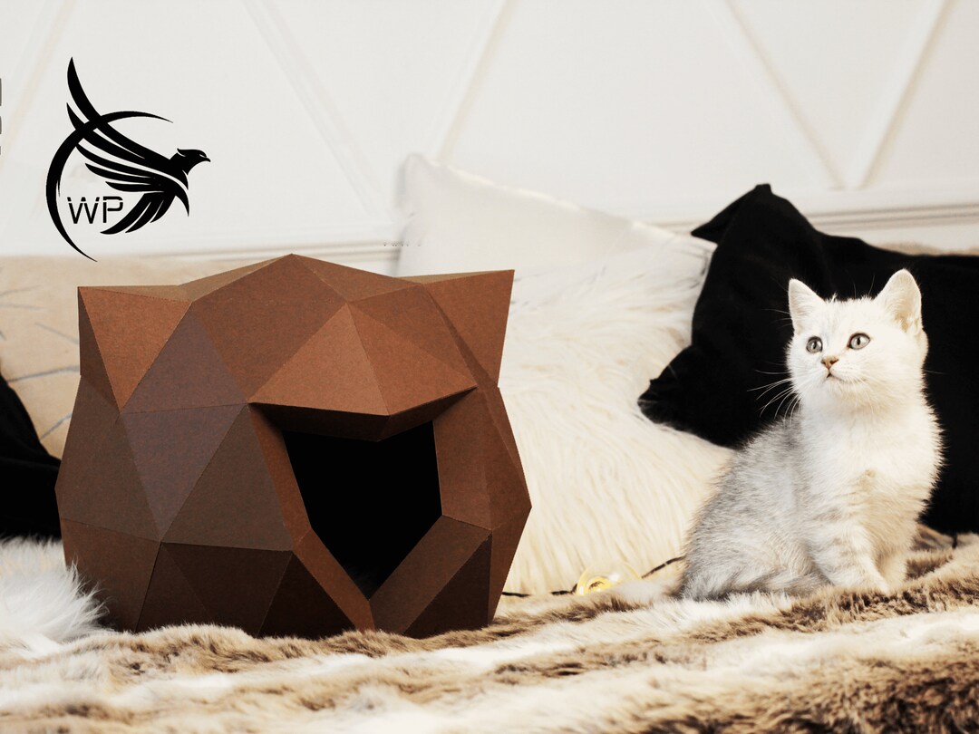 Low Poly Animal House Papercraft: 3D Paper Sculpture Template (PDF, SVG ...