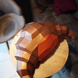 Low Poly Croissant & Cup Papercraft Template (PDF Download) - Etsy
