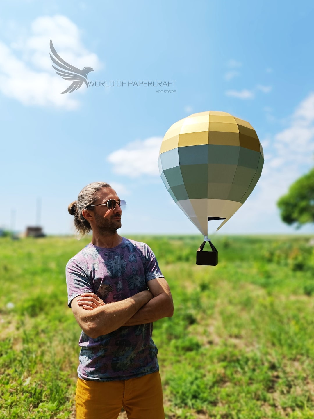 Air Balloon Papercraft Model: Low Poly DIY Sculpture (PDF Pattern) - Etsy