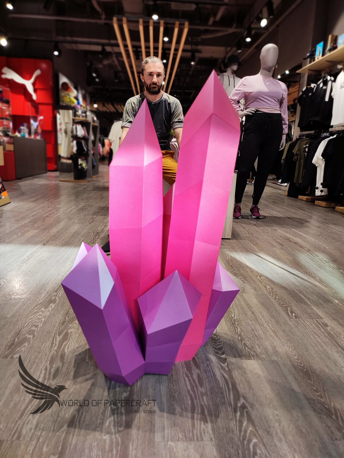 Crystals Papercraft Model Crystal Low Poly Crystal Sculpture - Etsy