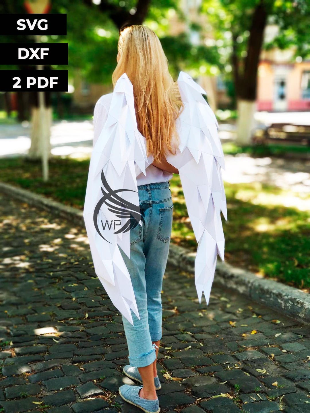 Papercraft Angel Wings Low Poly Wings Papercraf Wings Dxf Handmade ...
