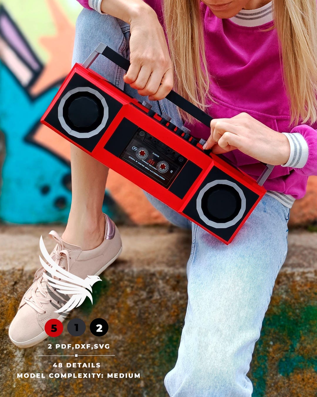 Record Player Papercraft Model Record Player Low Poly Sculpture Player ...