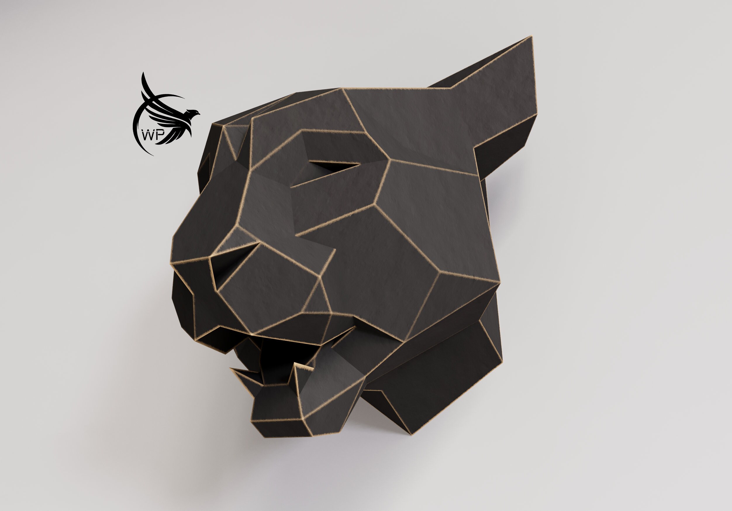 Papercraft Panther Low Poly Panther Papercraf Panther Dxf Puma Katze ...