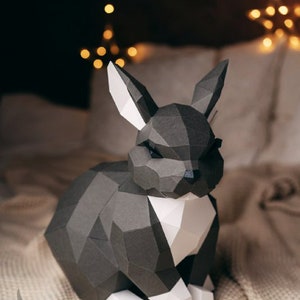 Bunny, Bunny Low Poly, PDF Template, Low Poly, Paper Rabbit, DIY, Gift ...