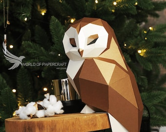 DIY Papercraft Owl3d Owl Modelorigami Owlowl (Download Now) - Etsy