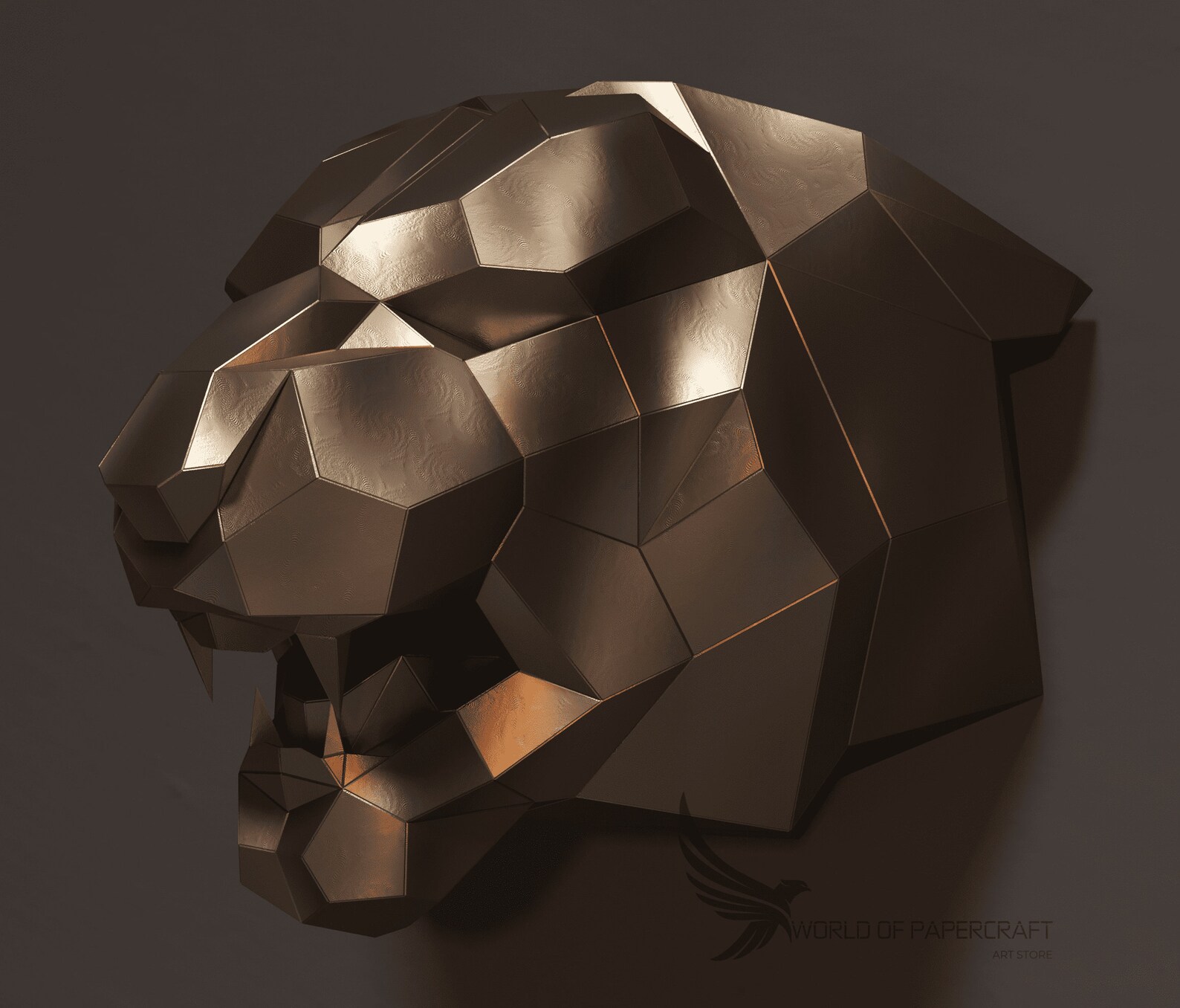 Metal Tiger Tiger Low Poly PDF DXF Template Low Poly Paper | Etsy