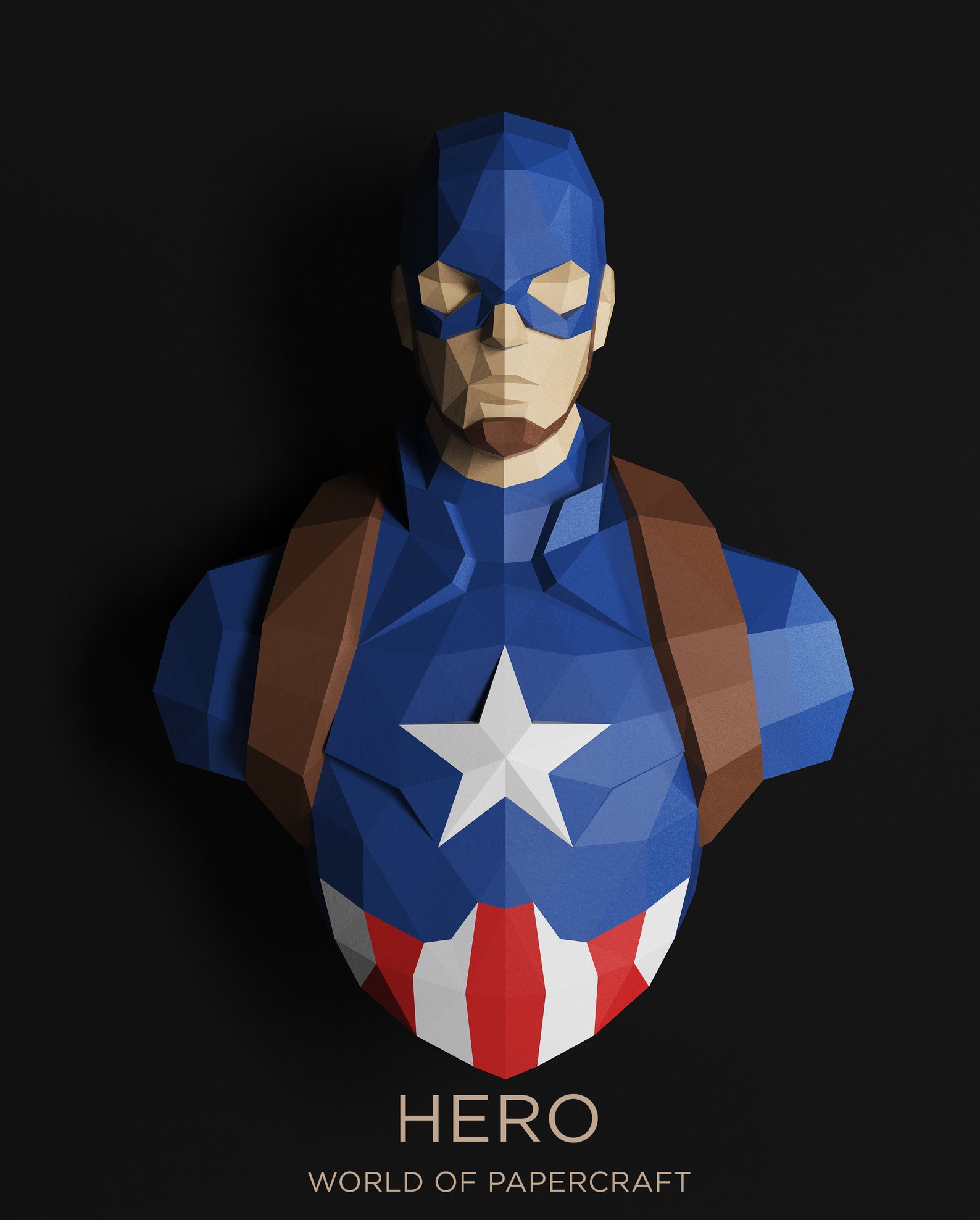 Papercraft Hero PDF Template Low Poly Man Paper Sculpture - Etsy