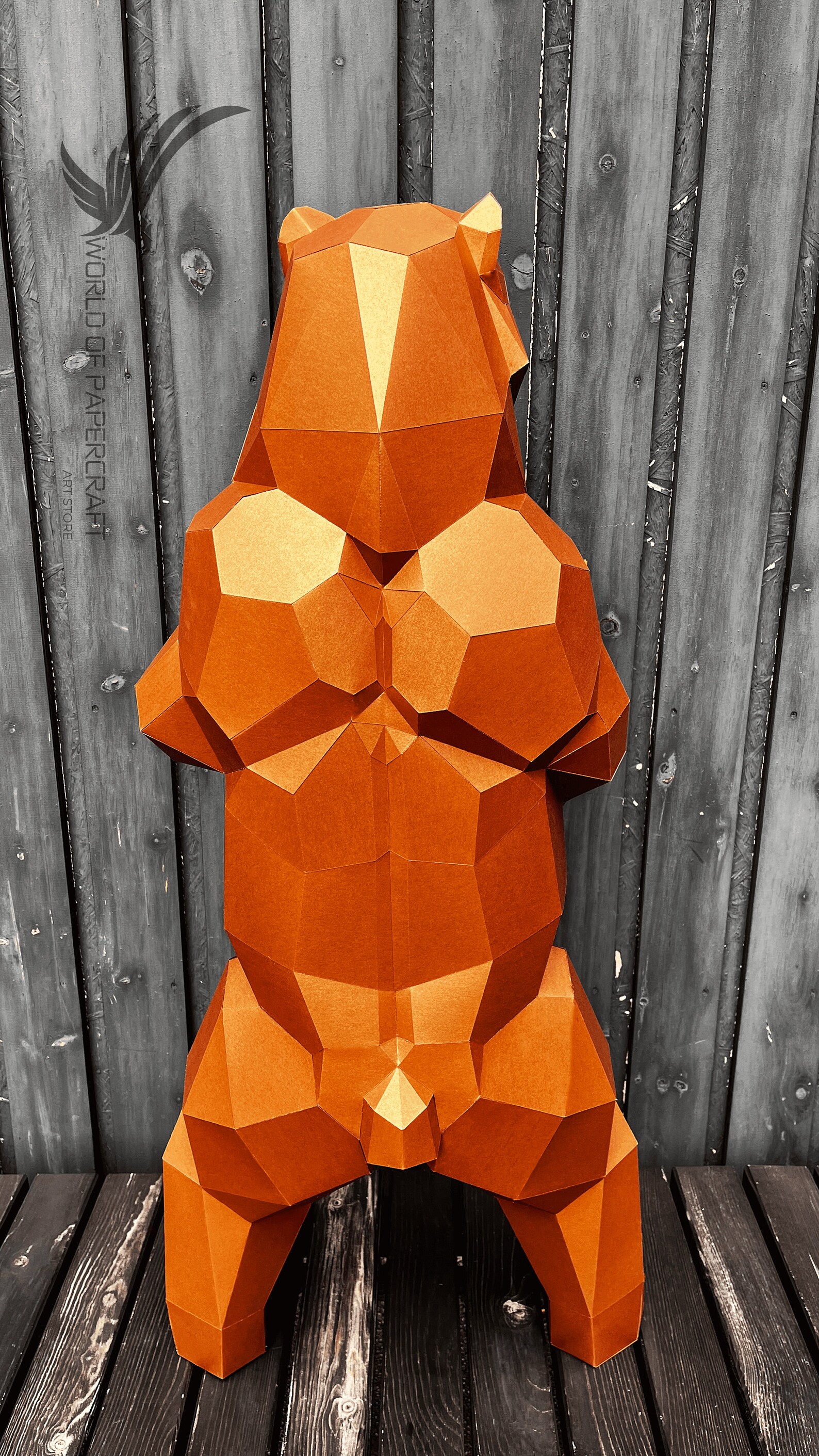Bear Bear Low Poly PDF Template Low Poly Paper Bear DIY - Etsy Canada