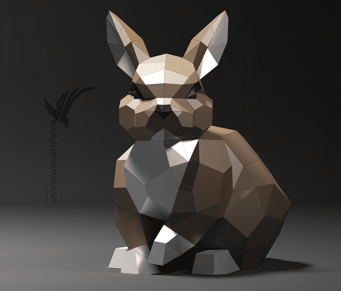 Metal Banny Banny Low Poly PDF DXF Template Low Poly Paper - Etsy