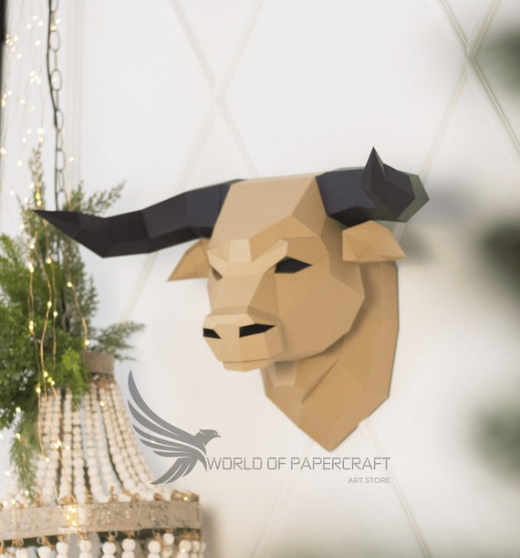 Papercraft Cow Bull 3D Paper Low Poly Sculpture Template | Etsy