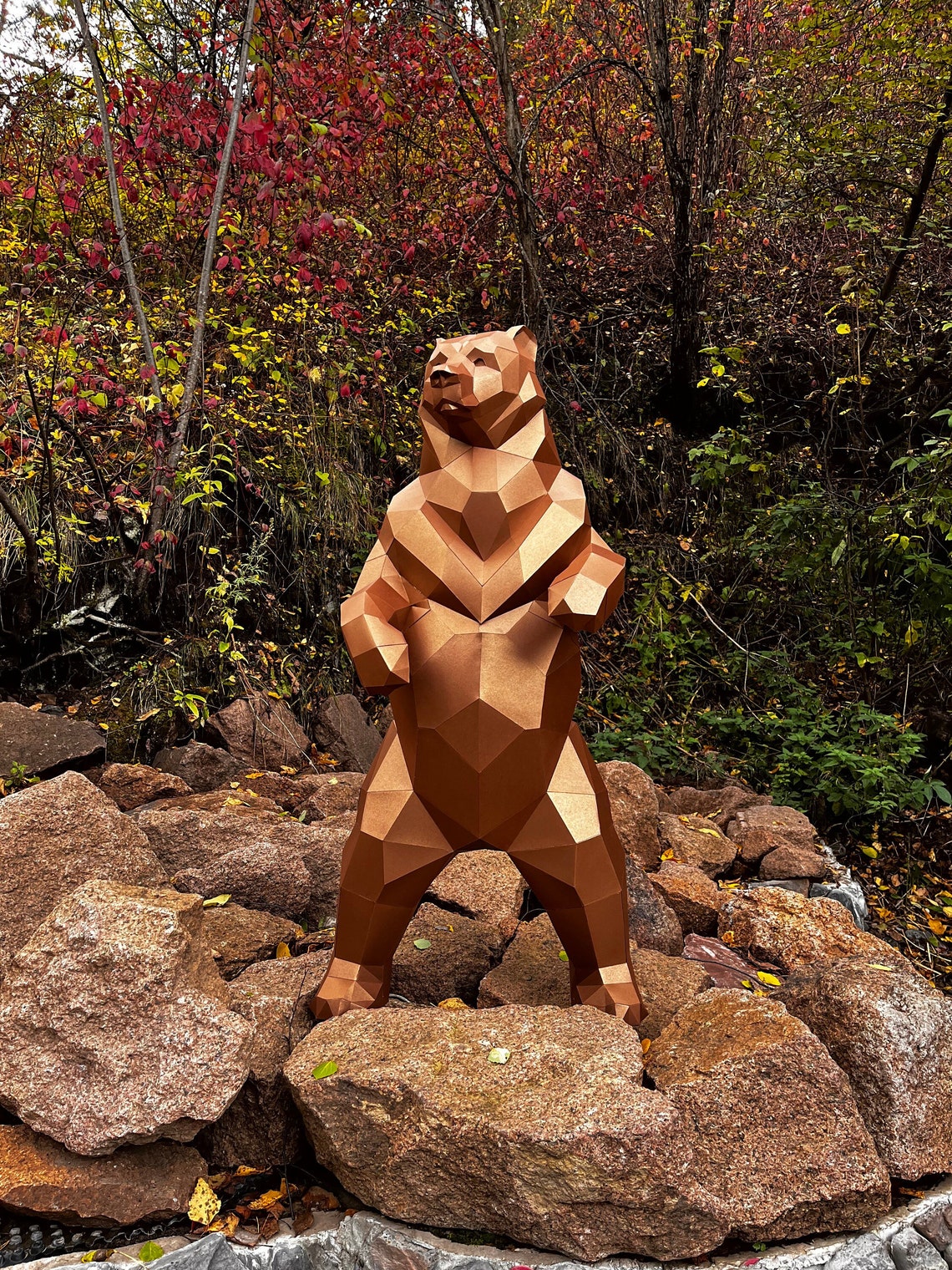 Bear Bear Low Poly PDF Template Low Poly Paper Bear DIY - Etsy Canada