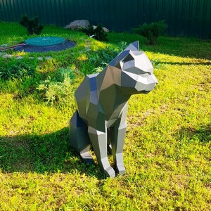 Metal Cat Sculpture Pattern: Low Poly Steel Cat (DXF, PDF) - Etsy