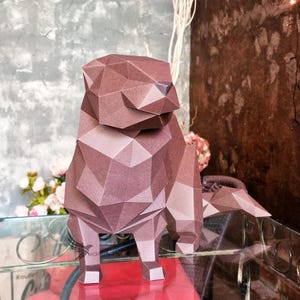Low Poly Papercraft Otter: 3D Ferret Sculpture Template (PDF, SVG, DXF ...