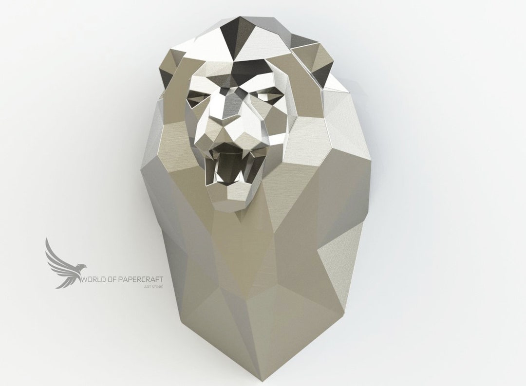 Metal Lion in Steel.pattern Animal Metal Sculptures. PDF DXF 3d ...