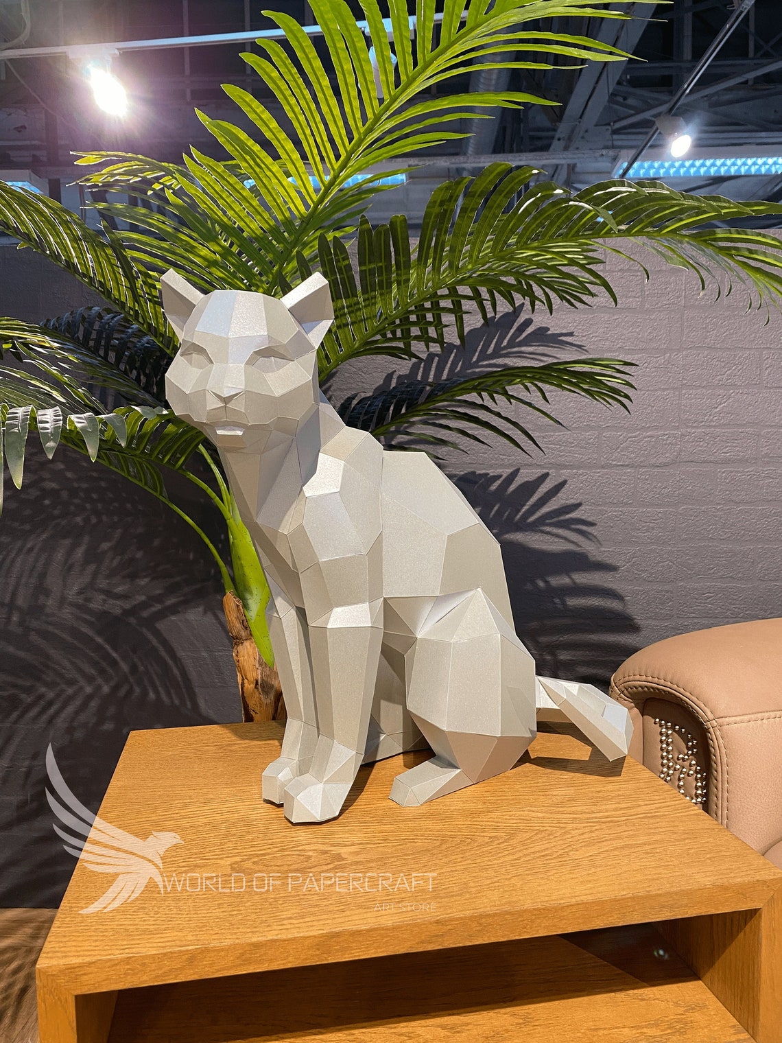 Cat Low Poly Kitty Papercraft Baby Room Papercraft PDF Template,low ...