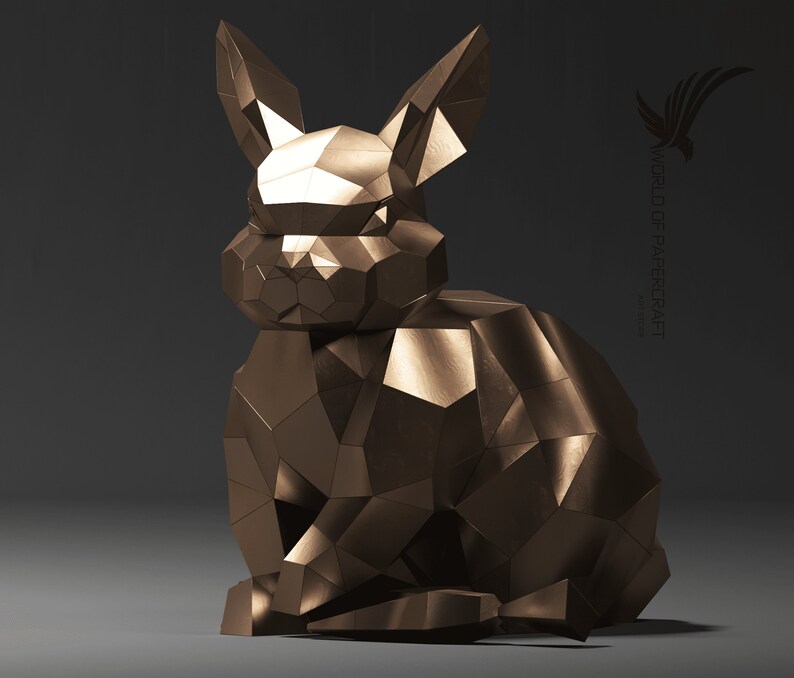 Metal Banny Banny Low Poly PDF DXF Template Low Poly Paper - Etsy