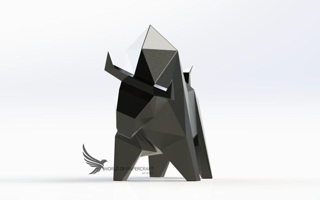 Metal Bull, Bull Low Poly, PDF DXF Template, Metal Sculpture Minimalism ...