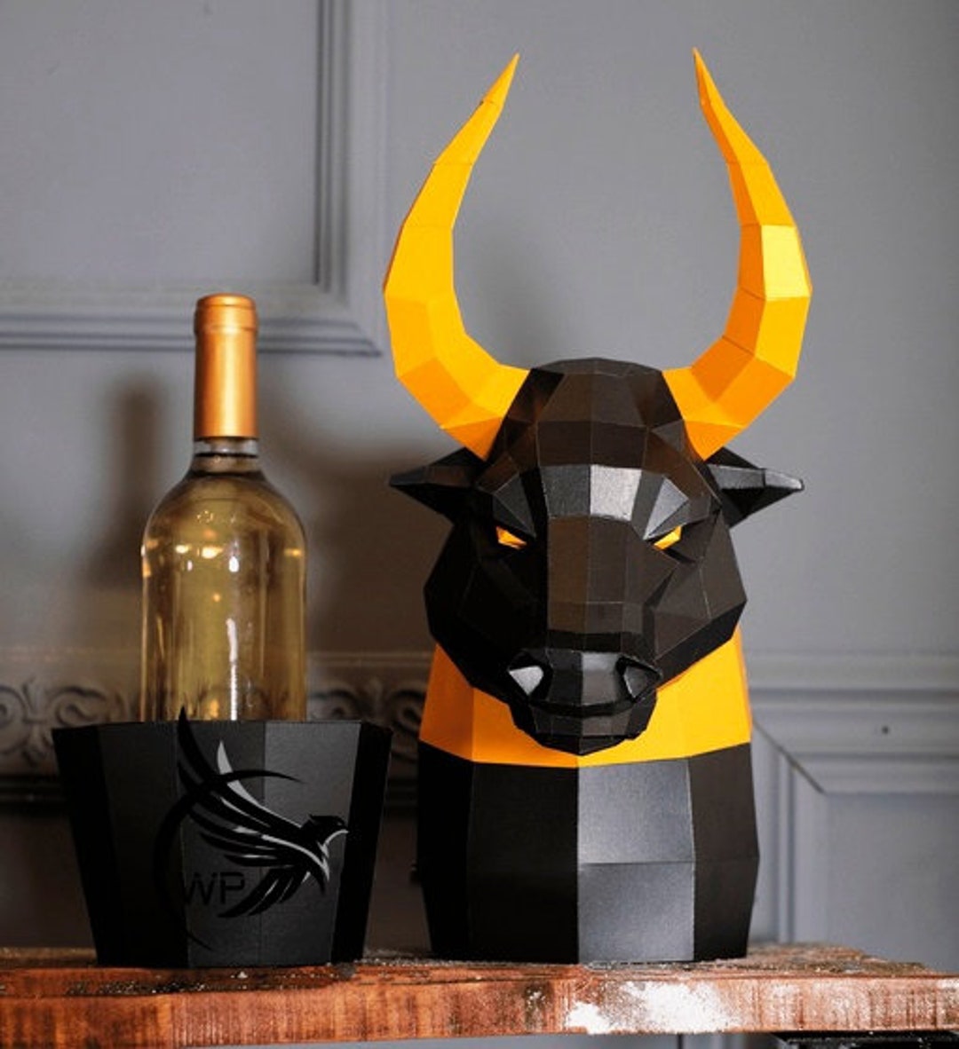 Box Bull Papercraft,low Poly Bull, Papercraf Bull, Dxf, Handmade ...