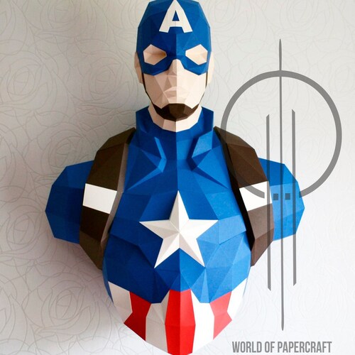 Papercraft Hero PDF Template Low Poly Man Paper Sculpture - Etsy Canada