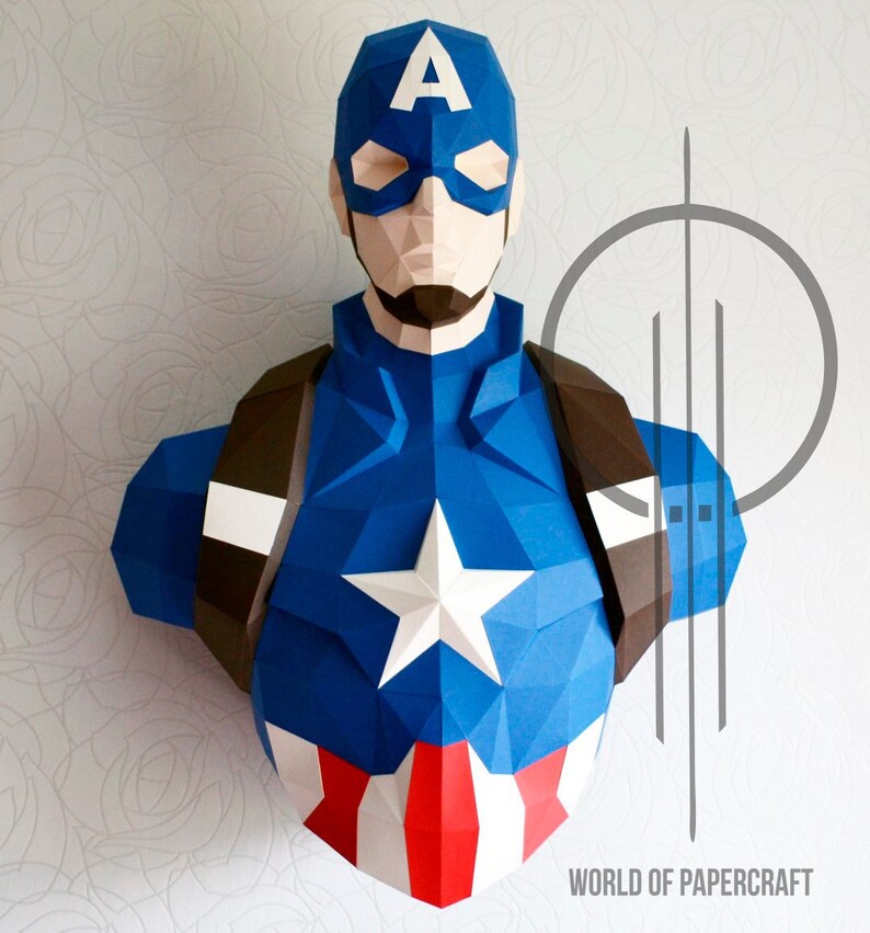 Papercraft Hero PDF Template Low Poly Man Paper Sculpture - Etsy