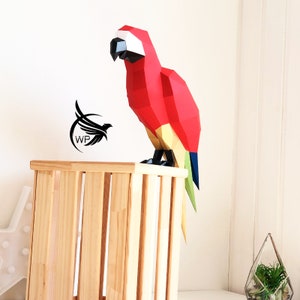 Papercraft Macaw Parrot Paper Craft Digital Template Origami PDF ...