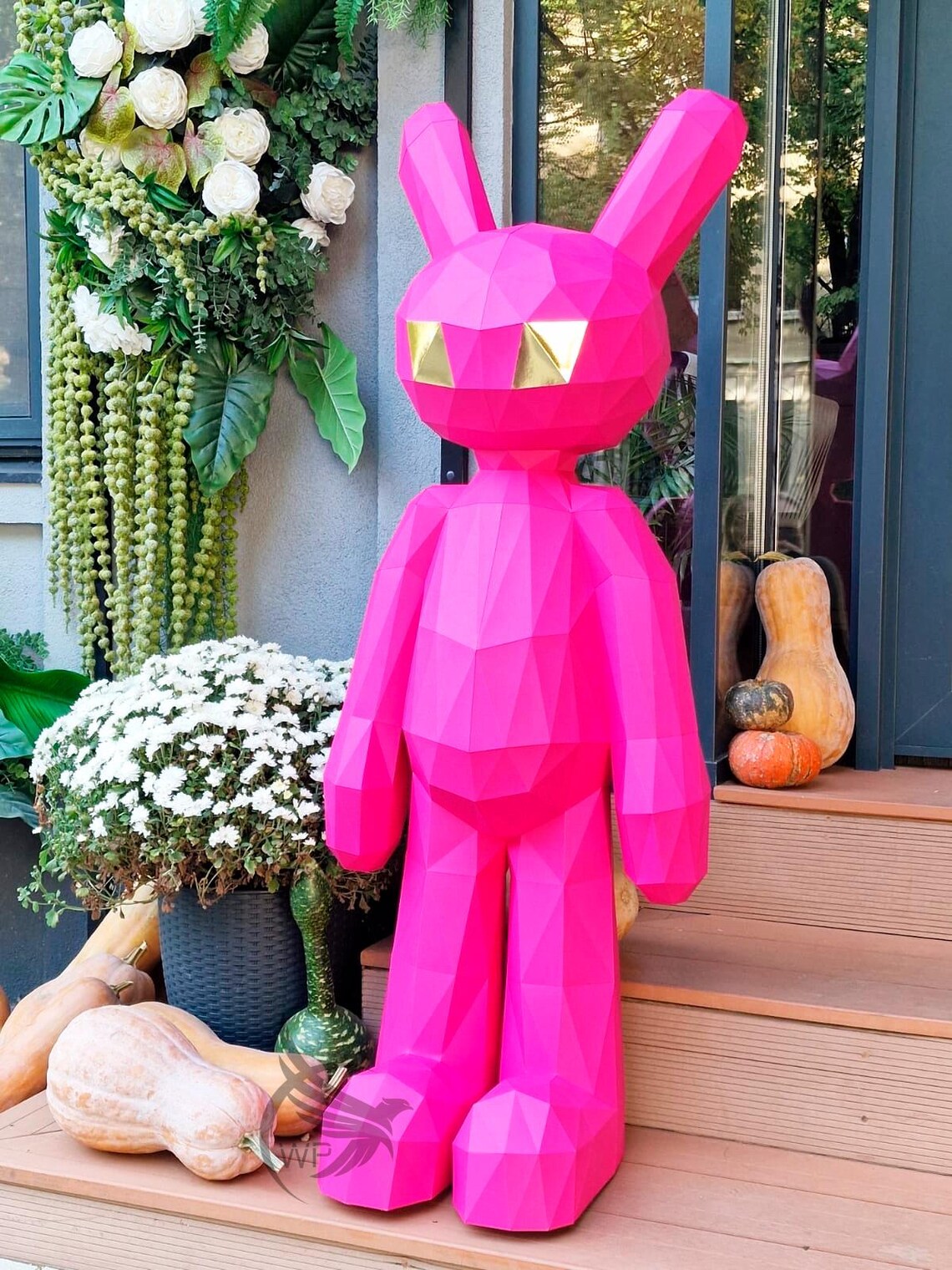 Low Poly Papercraft Bunny Sculpture Template (PDF, DXF, SVG) - Etsy