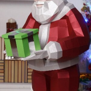 Papercraft Santa Claus, Santa Claus, Low Poly Santa Claus, PDF Template ...