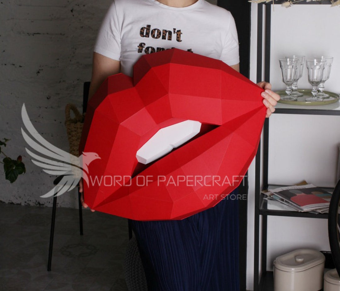 Papercraft Lips Mouth With Teeth PDF Template Low Poly - Etsy Australia