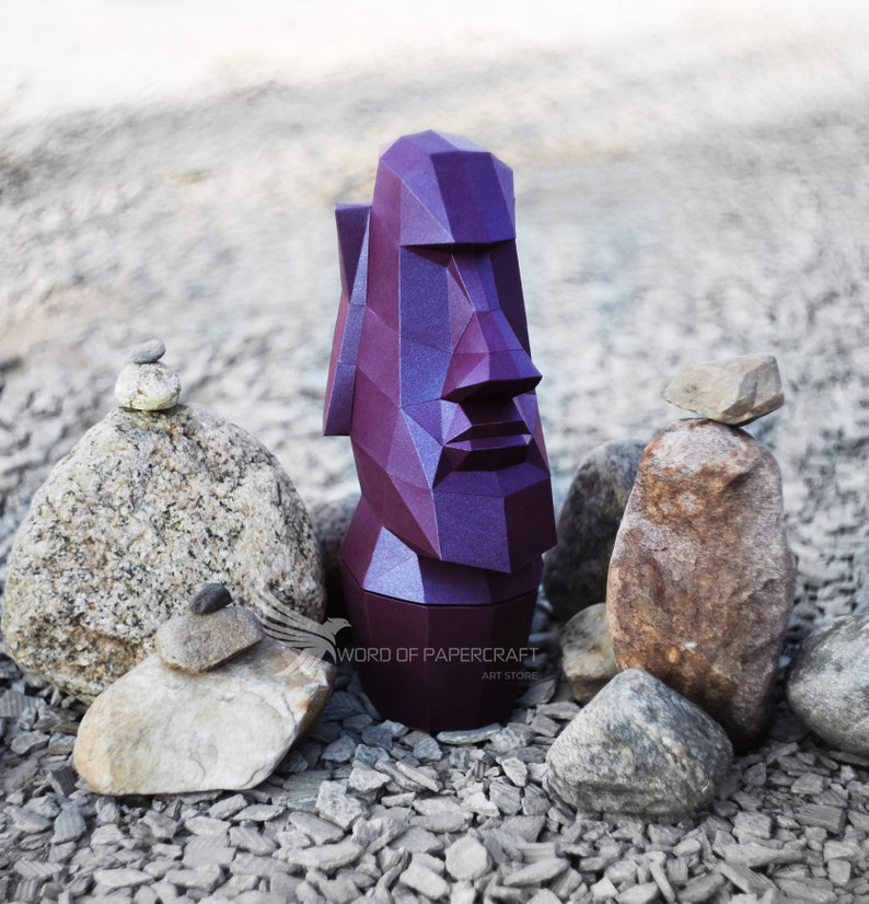 Moai Wine Gift Box Papercraft Template (PDF Download) - Etsy