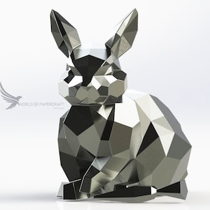 Metal Banny, Banny Low Poly, PDF DXF Template, Low Poly, Paper Banny, DIY, Gift Wall Decor for ...