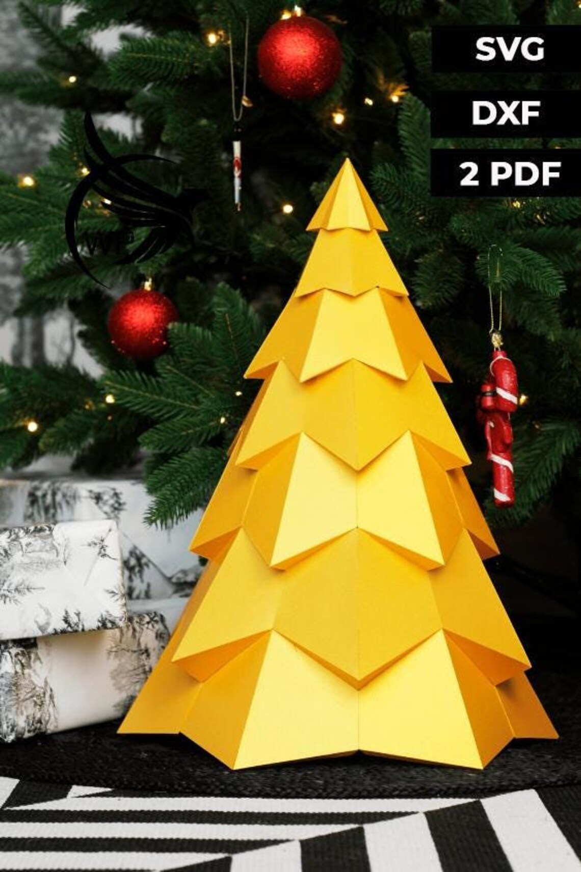 Low Poly Christmas Tree Papercraft: 3D Home Sculpture (PDF Template) - Etsy