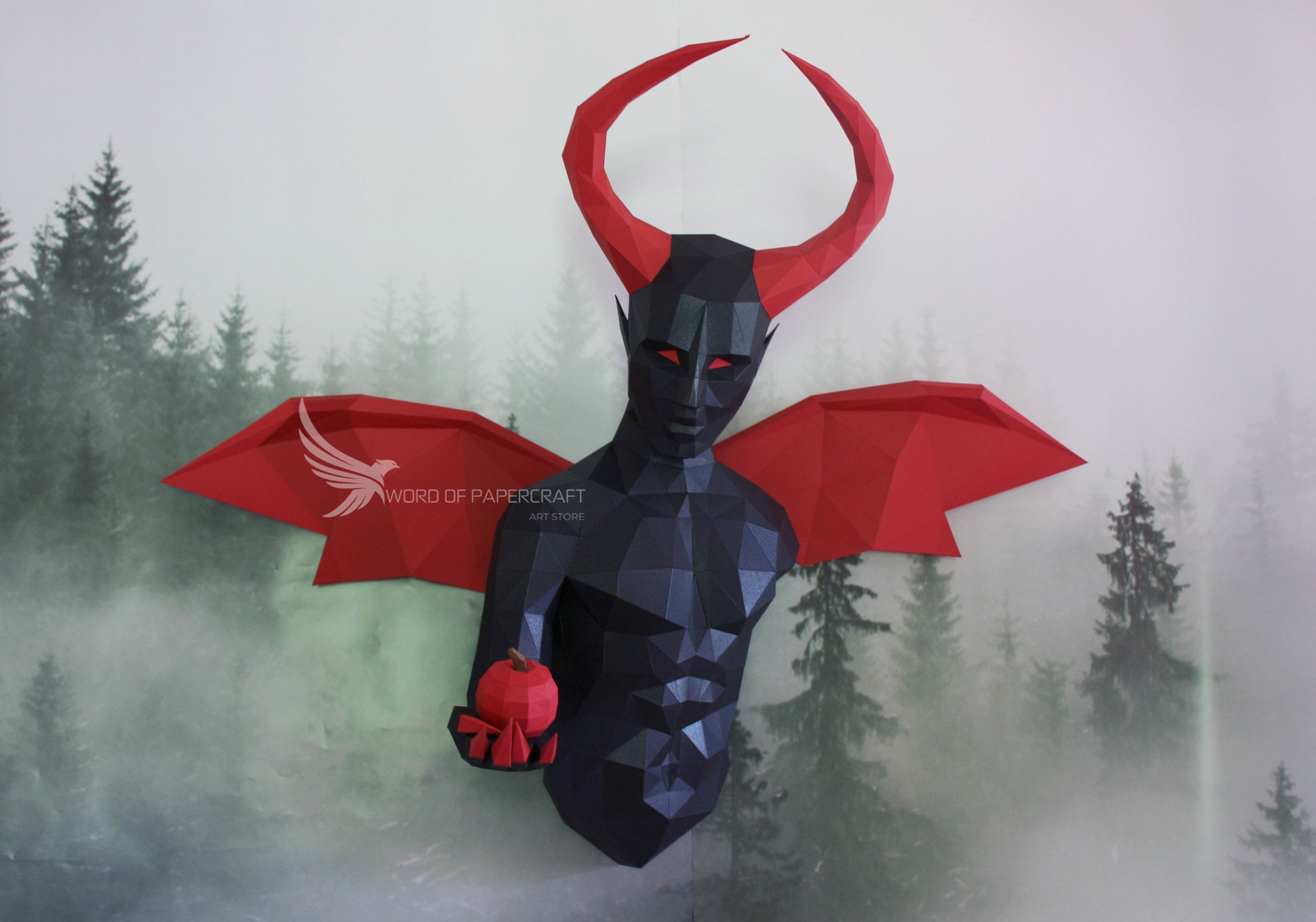 Papercraft Lucifer PDF Template Low Poly Devil Paper - Etsy