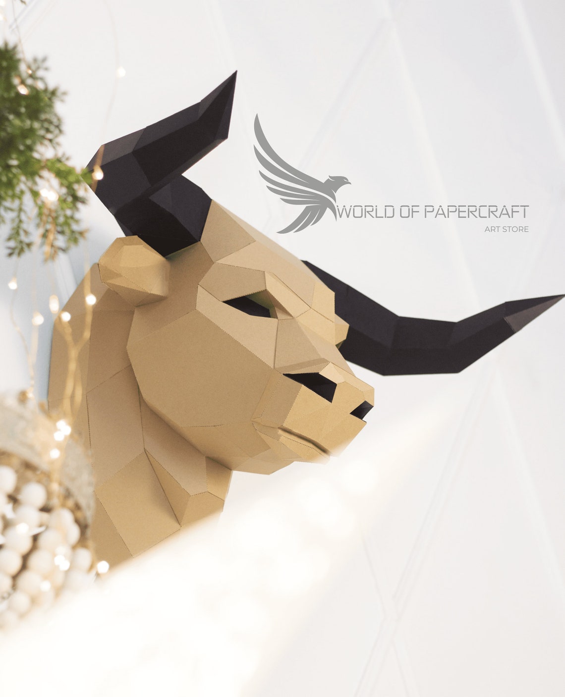 Papercraft Cow Bull 3D Paper Low Poly Sculpture Template | Etsy