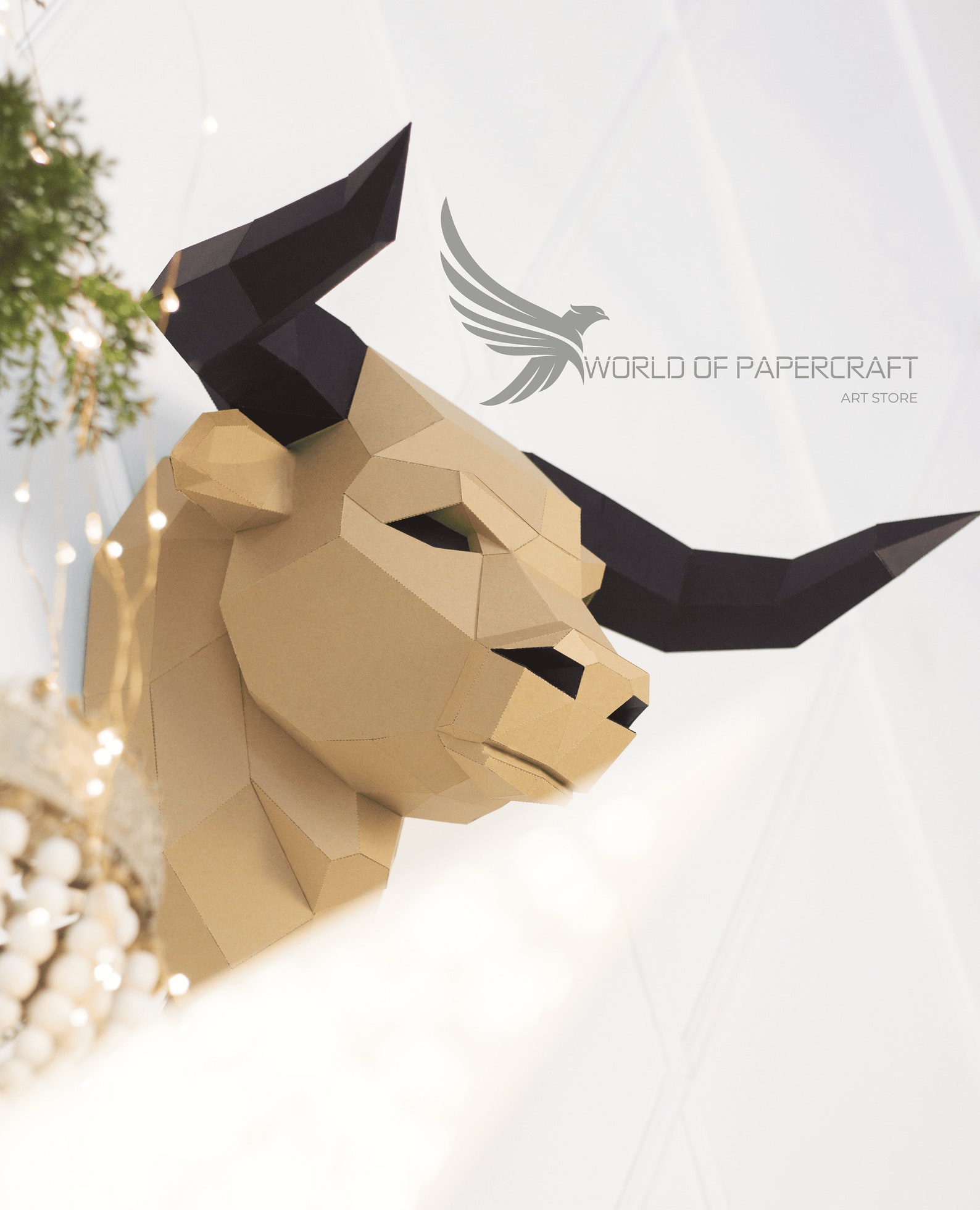 Papercraft Cow Bull 3D Paper Low Poly Sculpture Template | Etsy